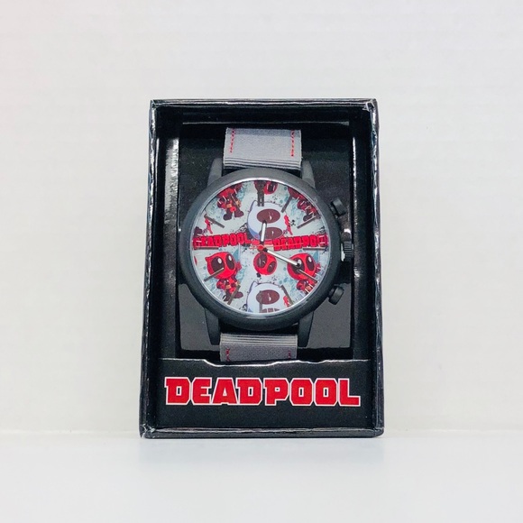 Marvel | Accessories | Mens Deadpool Canvas Strap Gray Watch | Poshmark